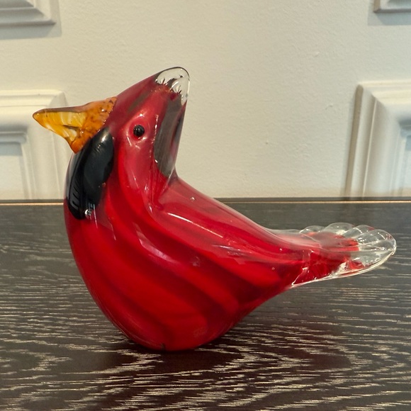 Accents | Ruby Red Cardinal Glass Paperweight | Poshmark